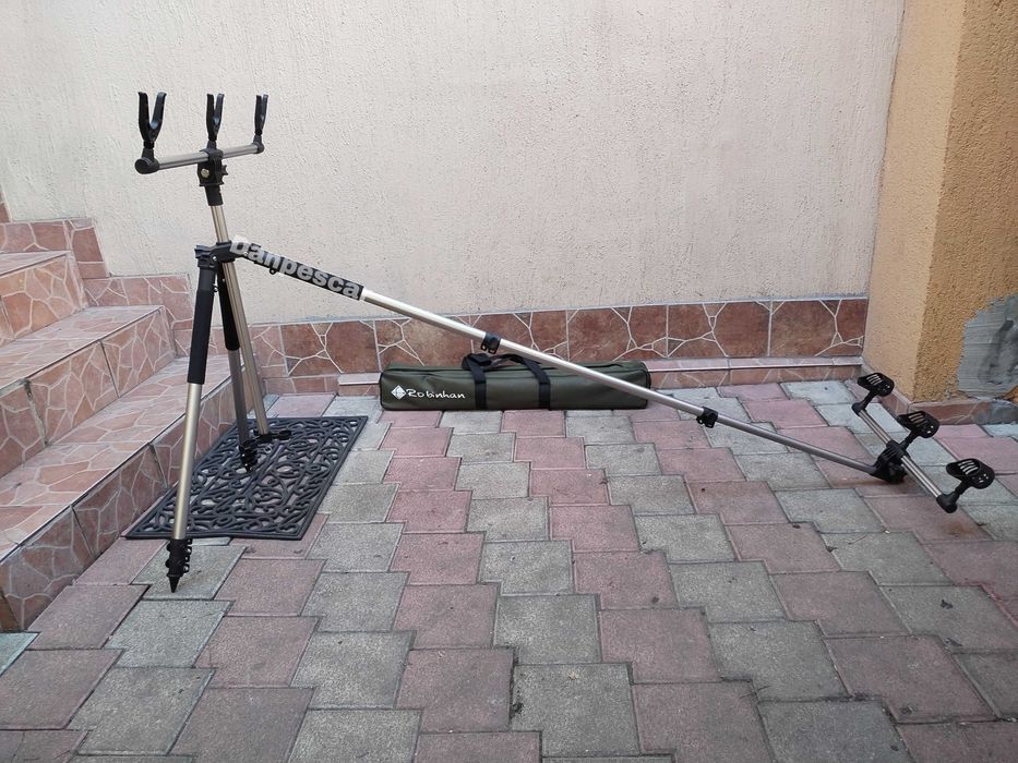 Rod pod Tripod XXL Robinhan pentru pescuit pe DUNARE sau Lac (SKY POD ...