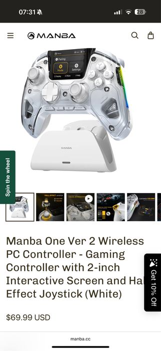 Manba One Wireless PC Controller - Gaming Controller 2” Display NOU ...