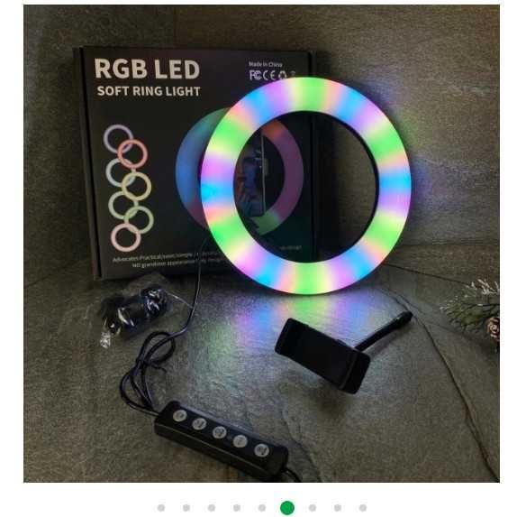 С Штативом Кольцевая селфи-лампа RGB LED MJ30 (мультиколор, 30см): 275 000 сум - Аксессуары ...