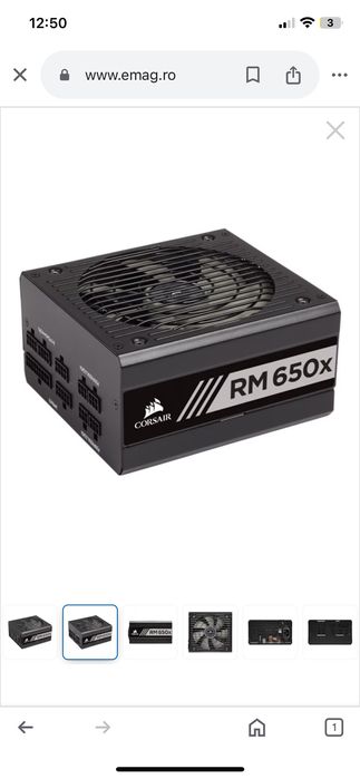 Sursa Corsair RMx Series RM650x, 80 PLUS® Gold, 650W, Fully Modular ...