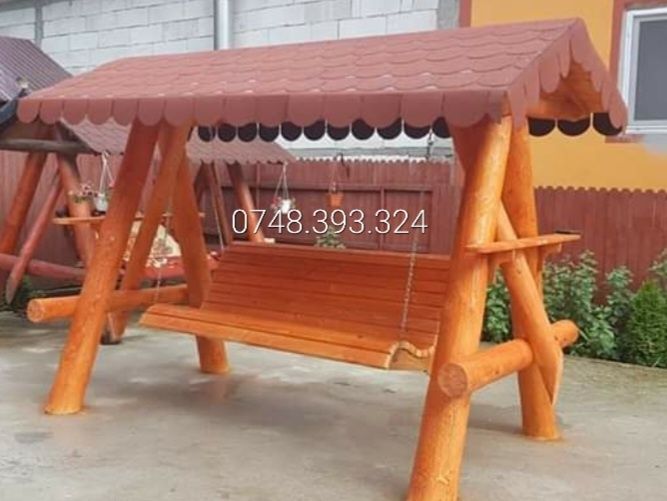 Balansoar leagan lemn masiv rustic din bușteni Braila • OLX.ro