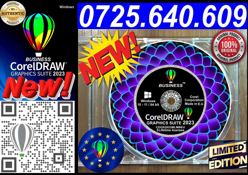CorelDRAW Graphics Suite Business 2023-3 Lifetime licenses-DVD SIGILAT Bucuresti Sectorul 4 • OLX.ro