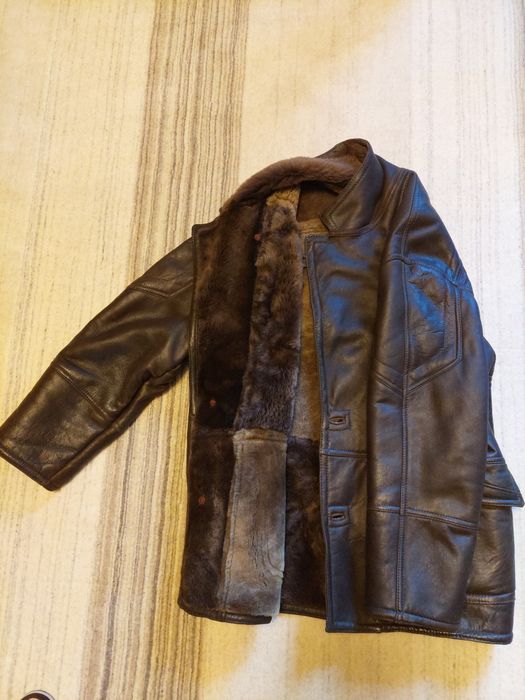 Cojoc/ Palton din piele naturala, cu blana naturala, doar 499ron ...