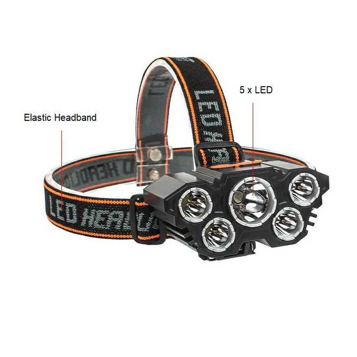 LANTERNA de cap LED frontala cu ACUMULATOR pescuit profesionala ...