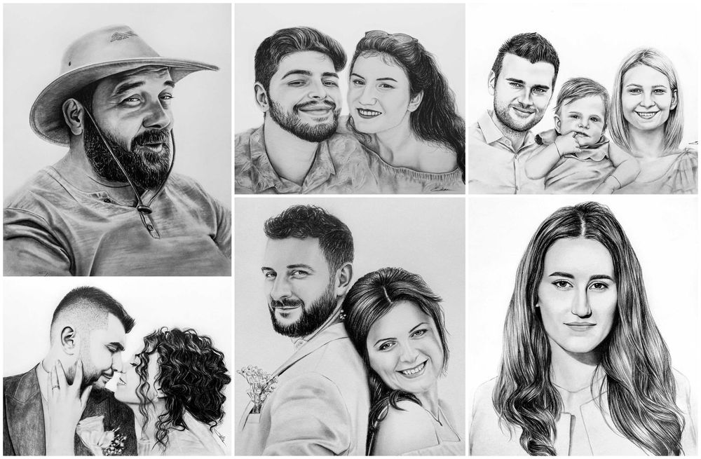 Portrete la comanda / Portrete realiste in creion / Cadou personalizat ...