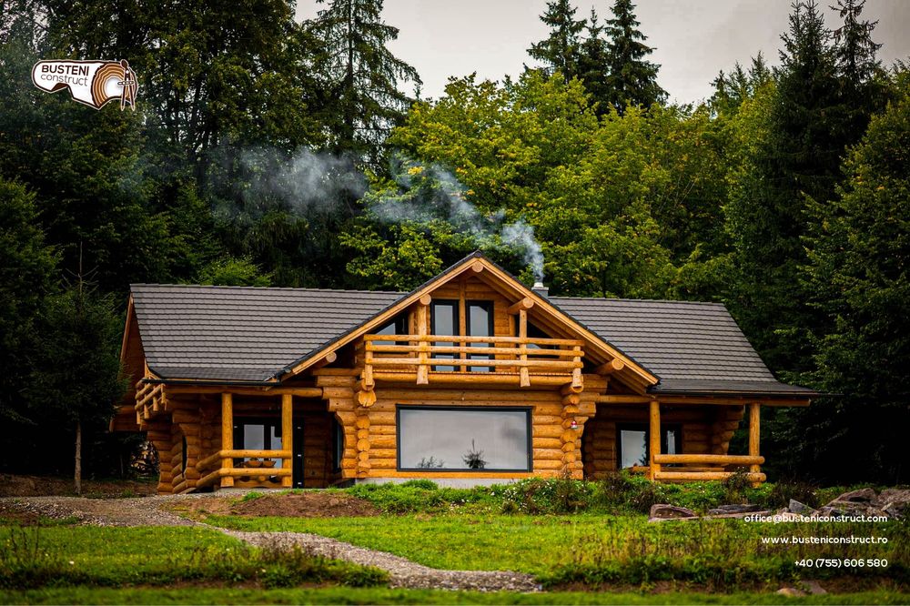 Case din lemn rotund/bustean , prelucrat MANUAL - BUSTENICONSTRUCT SRL ...