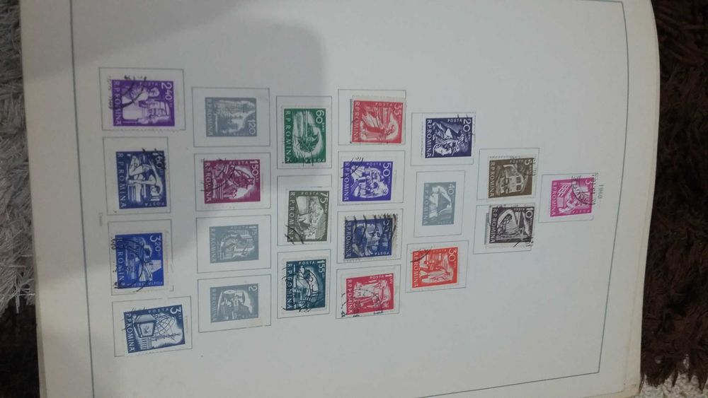 Vand colectie de timbre vechi de aproximativ 400 buc, anii 1940-1960 ...