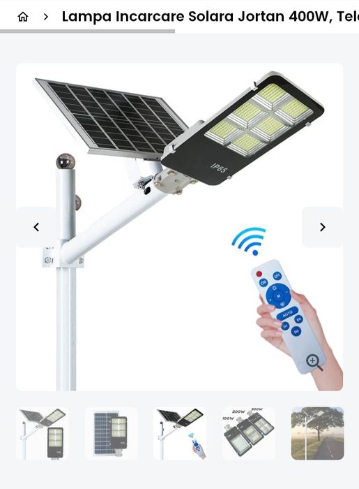 Lampa solara stradala marca JORTAN 400W Ilfov Bragadiru • OLX.ro