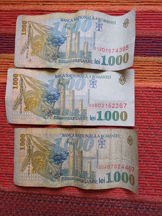 Bancnote de 1000 de lei anul 1998 Capatanesti • OLX.ro