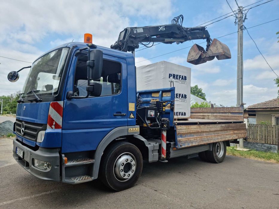 Mercedes Atego basculabil,bena Meiller cu macara Hiab si cupa Sarulesti ...