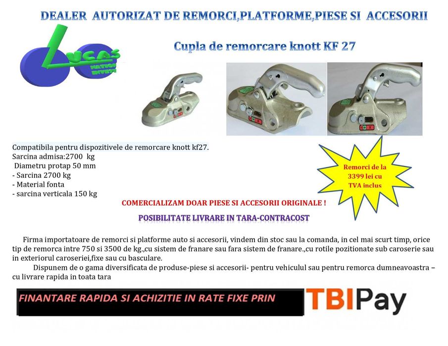 Cupla de remorcare KNOTT KF 27 Bascov • OLX.ro