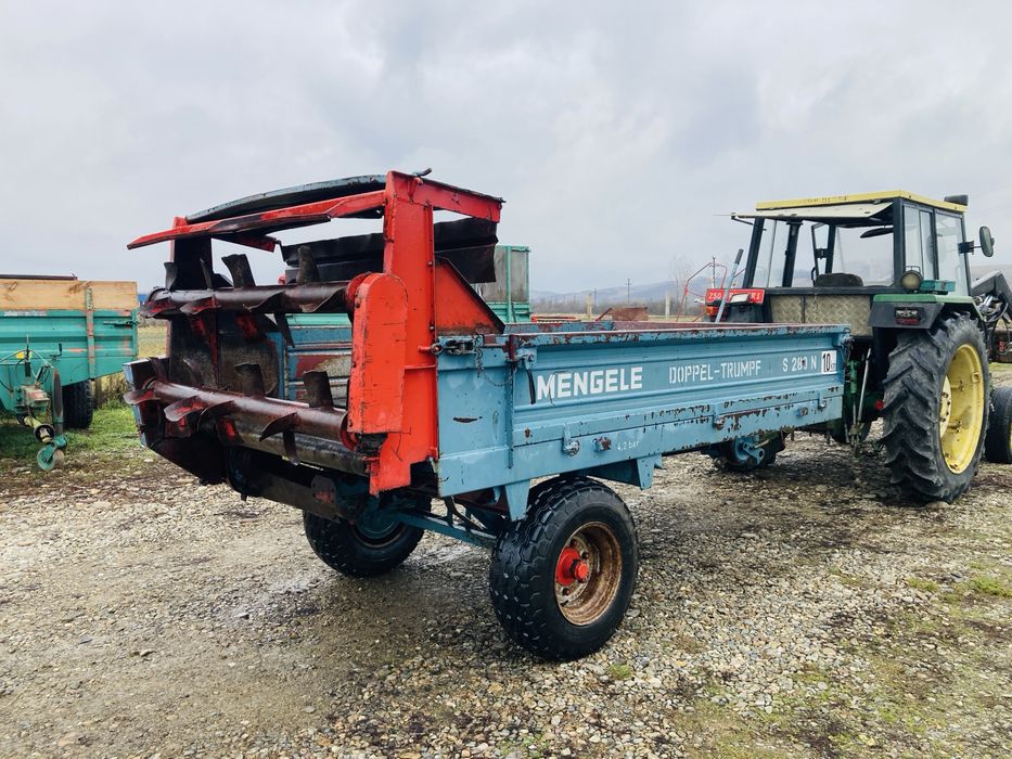 Mig gunoi, remorca de imprastiat balegar Mengele 2.8 Tone tabla Uileacu ...