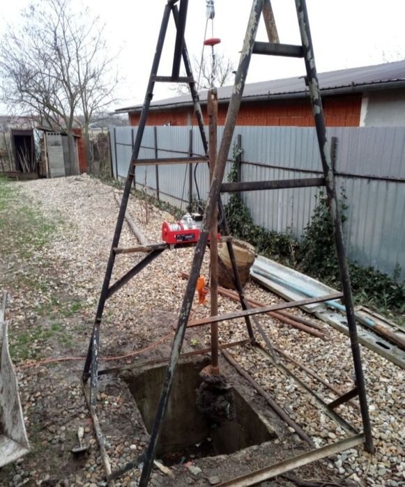 Utilaj forat sau săpat fantani cu structura, melc și două prelung Cihei ...