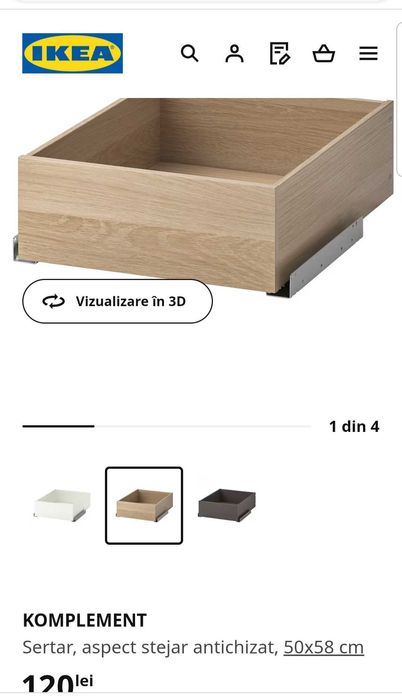 Ikea Komplement cos metalic si sertar stejar 50 cm Bucuresti Sectorul 1 ...