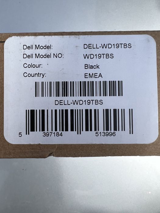 Dell Thunderbolt Dock WD19TBS 180W plus încărcător. Nou. Sigilat ...