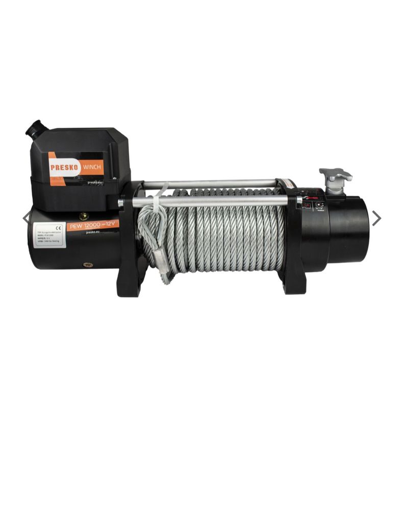 Лебедка за платформа ремарке PRESKO 12000 либри(5.5 Тона ) 12V гр ...