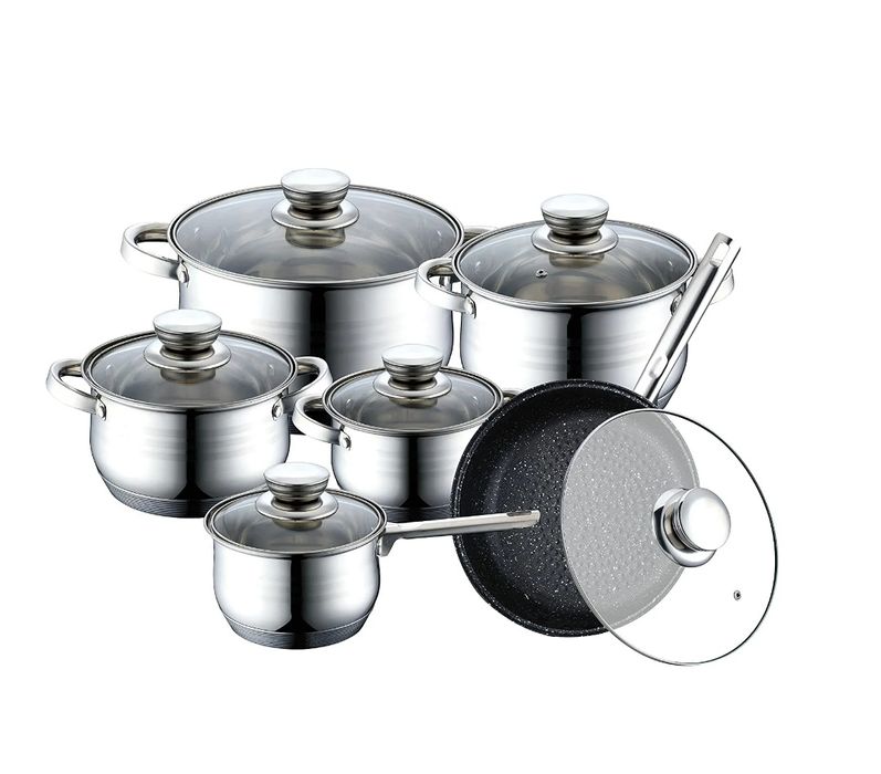 Set vase din inox Rosenberg Professionnel RB-12GB. Pachet de 12 piese ...