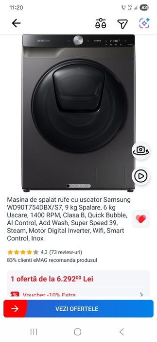 Masina de spalat cu uscator samsung Sanpetru • OLX.ro