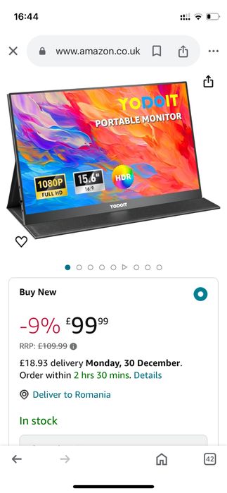 Monitor portabil YODOIT 15,6 inch 1080p full hd Branistea • OLX.ro