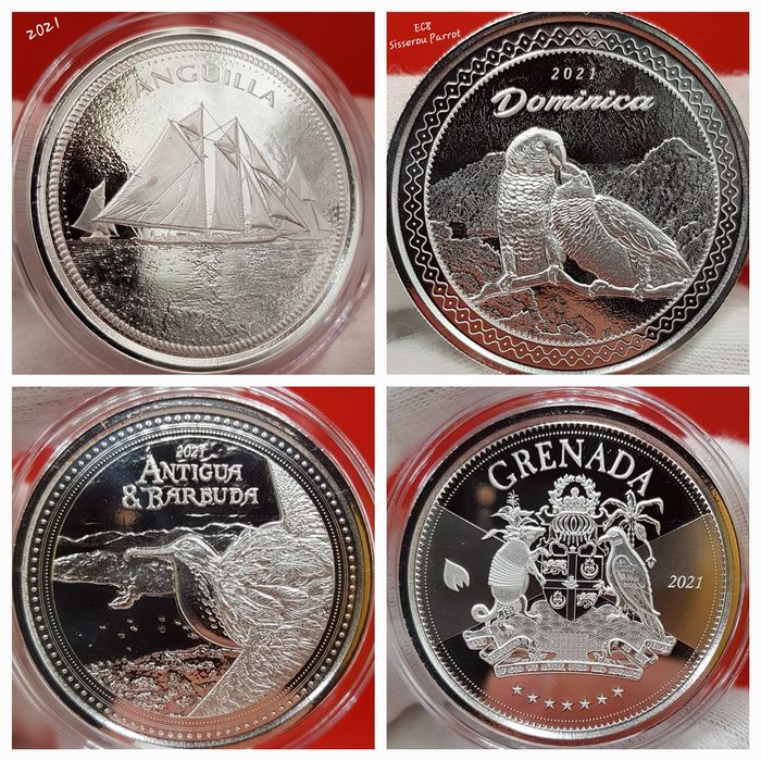 SUA Scottsdale Mint EC8 2021 si 2022 complete monede argint lingou 999 ...