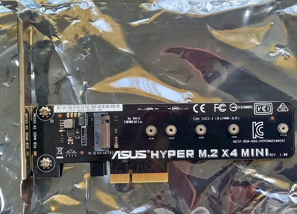 ASUS Hyper M.2 X4 Mini M.2 PCIE placa expansiune + Hyper Kit SAS NVME ...