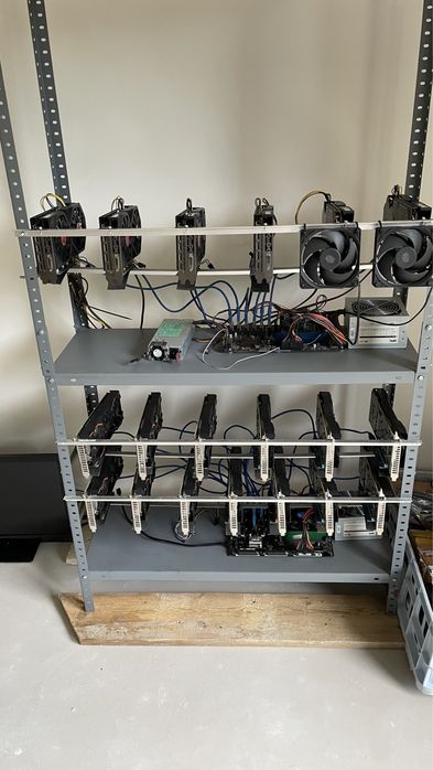 Rig mining / minat / miner GPU Nvidia RTX P104-100, AMD Radeon XFX580 ...