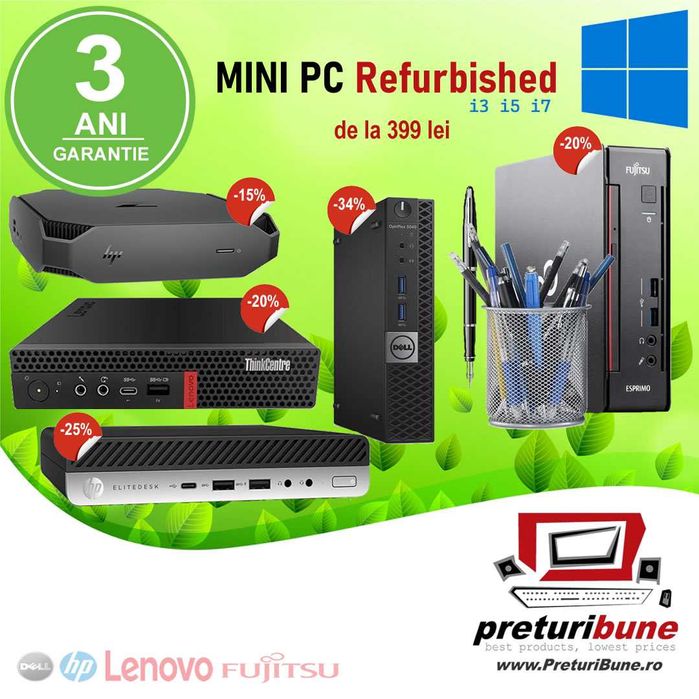 Mini Pc-uri: Lenovo, Dell, Hp, Fujitsu i3, i5, i7 gen4-gen9 gar. 3 ani Bucuresti Sectorul 3 • OLX.ro