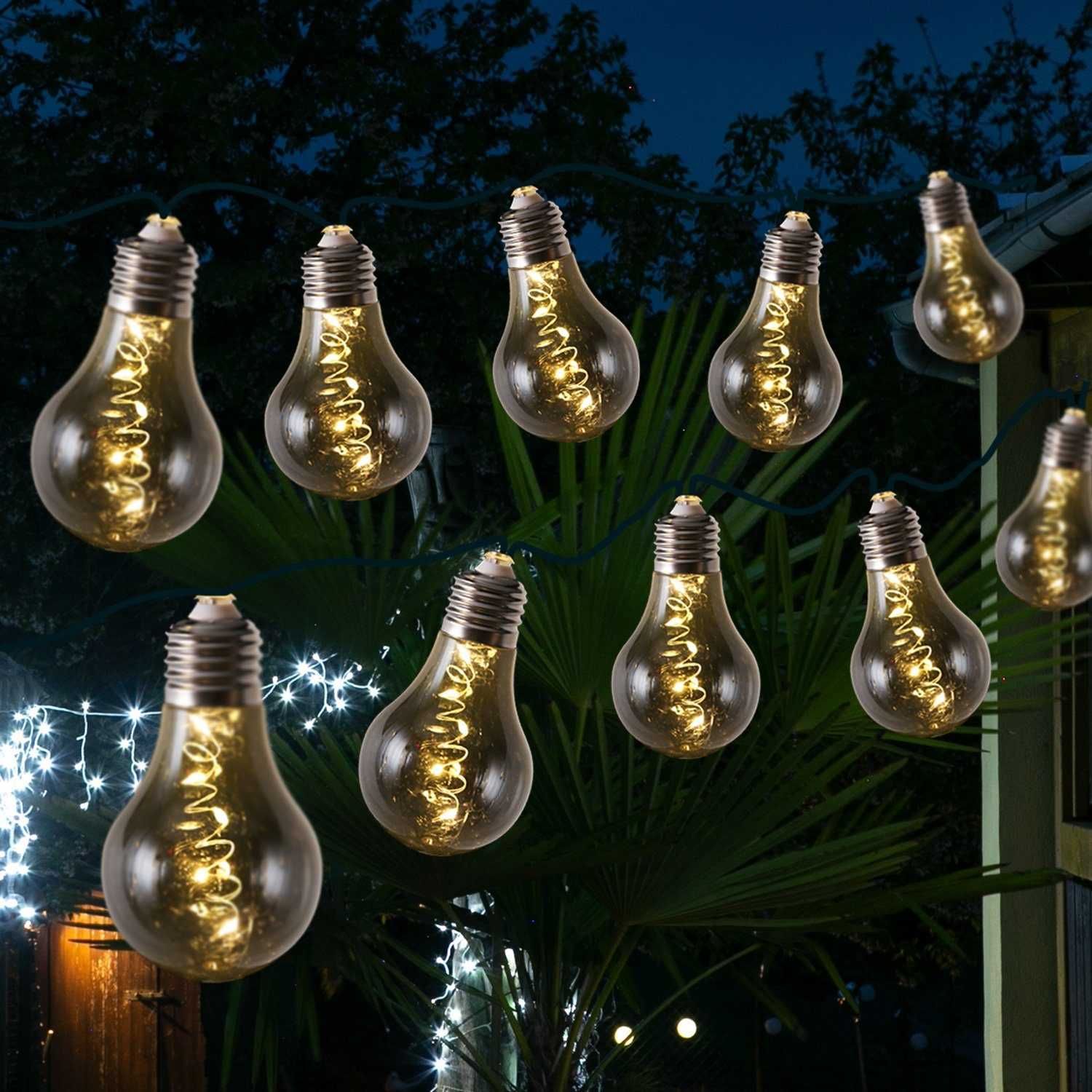 Led соларна СВЕТЕЩА ВЕРИГА Livarno 10 крушки 5 светодиода вътре гр