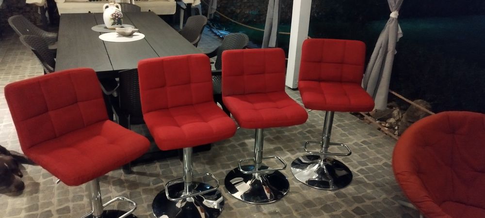 Scaune bar roșiI / picioare solide aluminiu Corbeanca • OLX.ro