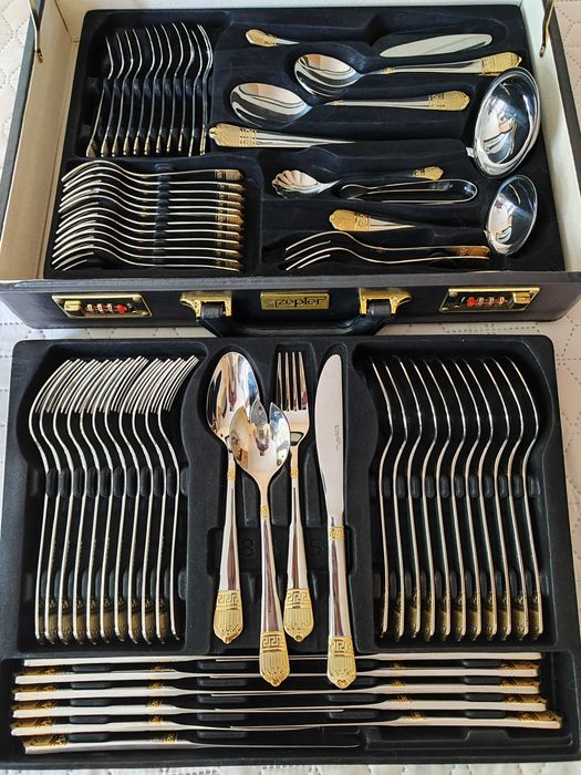 Нови позлатени прибори за хранене Zepter 72 части гр София Младост 1 • Olx Bg