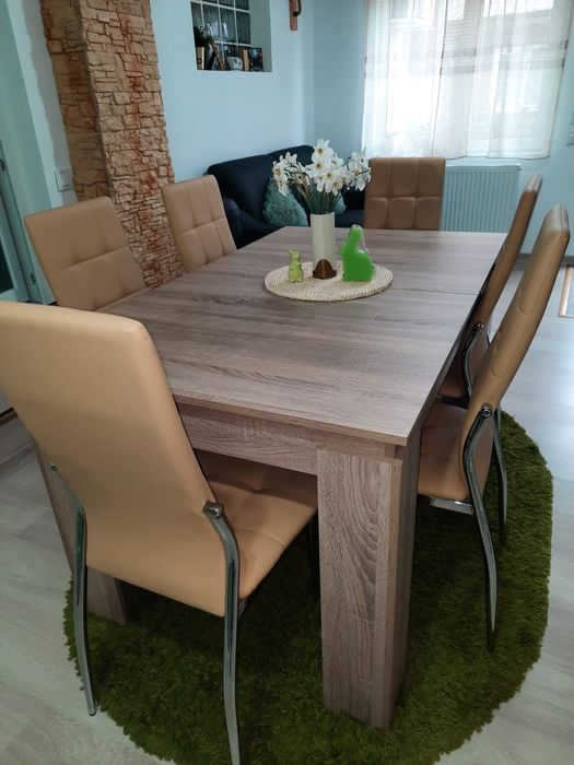 Masa bucătărie cu 6 scaune Uiesti • OLX.ro