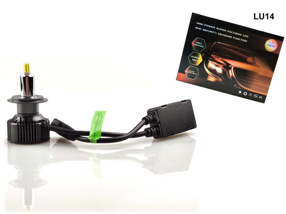 Set Două Becuri LED Dioda Faruri CANBUS H7 LED Puternice 360 Faruri ...