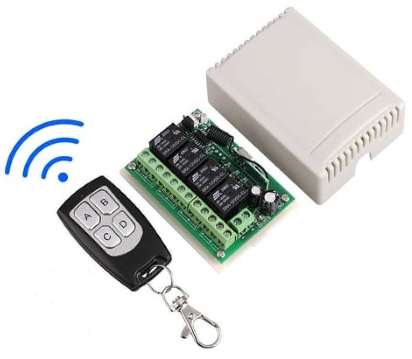Kit telecomanda 4 relee usi garaj porti lift auto automatizari 6 - 30V ...