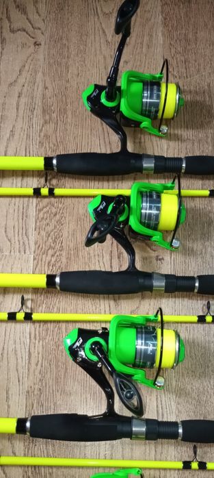 Set 3 Lansete Feeder 3.0m ROBINHAN Bolentino + 3 Mulinete FL QC5000 ...
