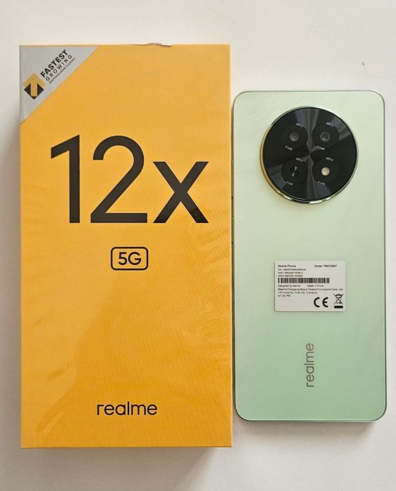 Realme 12X, 6GB RAM, 128GB, 5G, Feather Green с 3 г гаранция гр. София ...