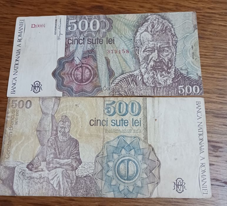 Bacnote de Constantin Brâncuși 500 lei 1991 Ip • OLX.ro