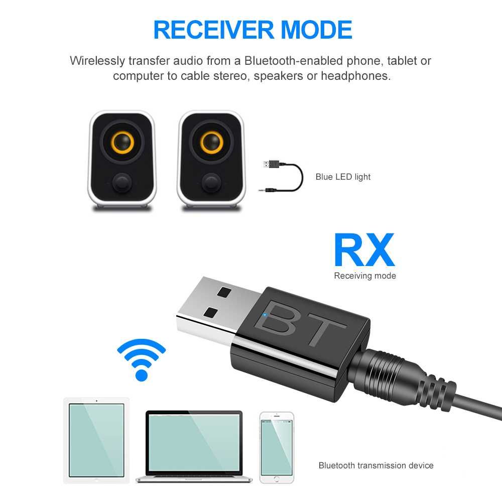 Bluetooth Usb Аудио приемник предавател 2 в 1 мини 3 5mm жак гр