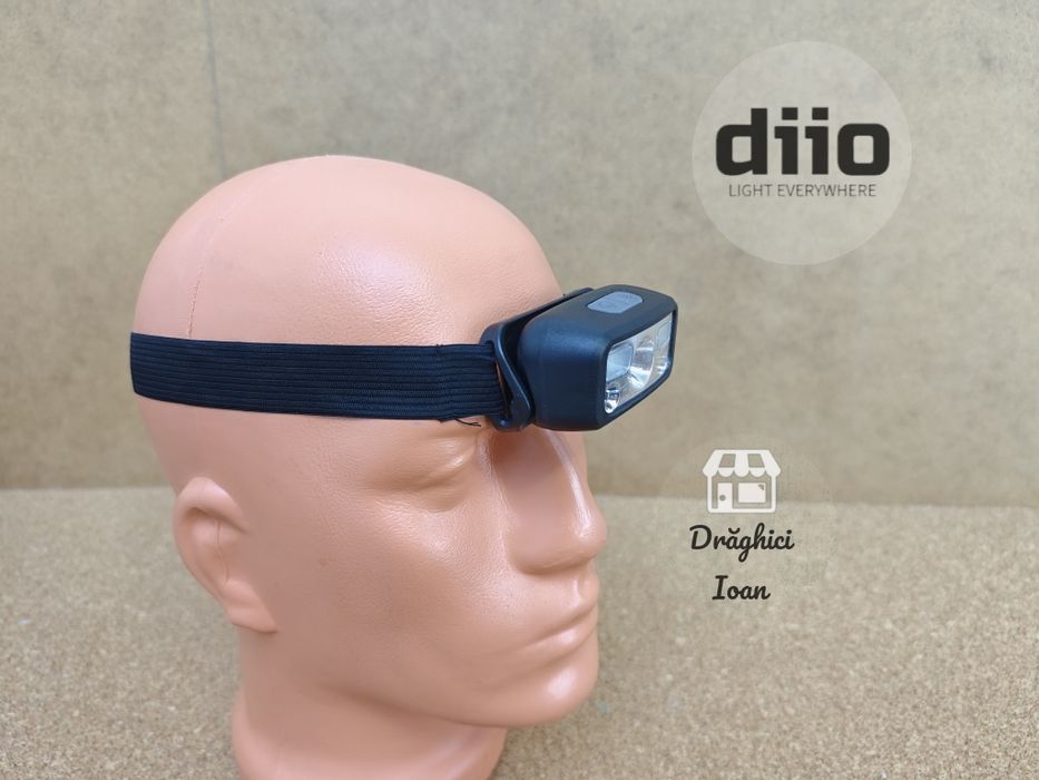 Lanterna SLIM de cap cu LED CREE E2 + doua led COB si senzor miscare ...