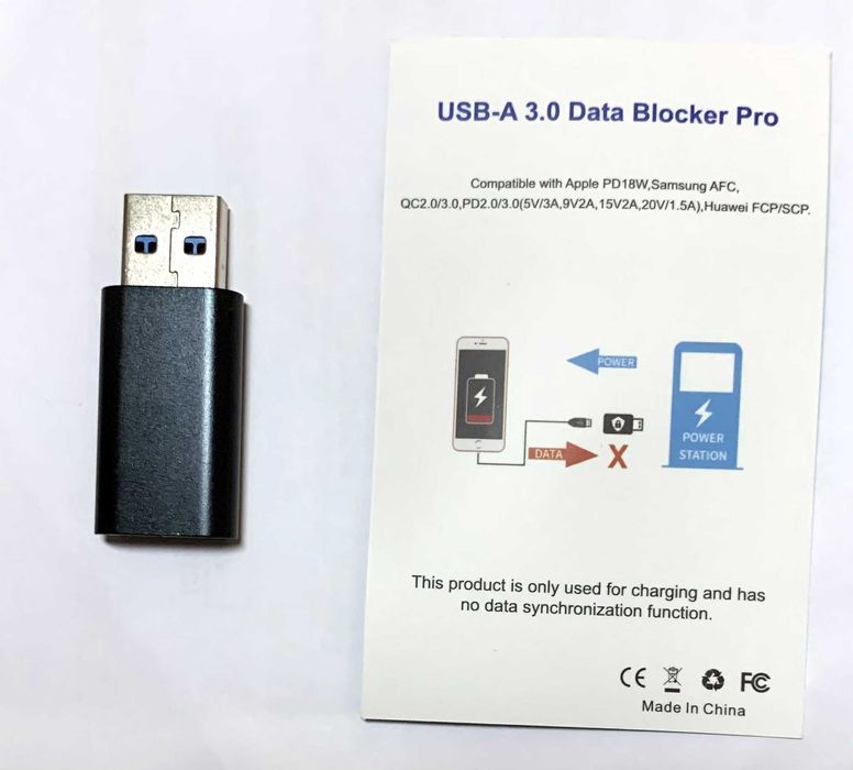 Data blocker USB-A против изтичане на данни при зареждане през USB гр ...