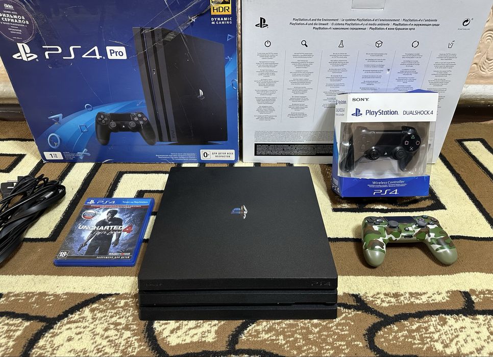 PlayStation 4 Pro ITB 4K HDR 2 Джойстика GTAV Uncharted 4 Ps Пс Pc ...