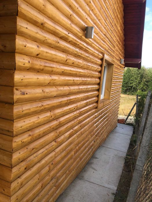 Lambriu din lemn semirotund cu aspect de bustean! Cu sau fara Montaj ...