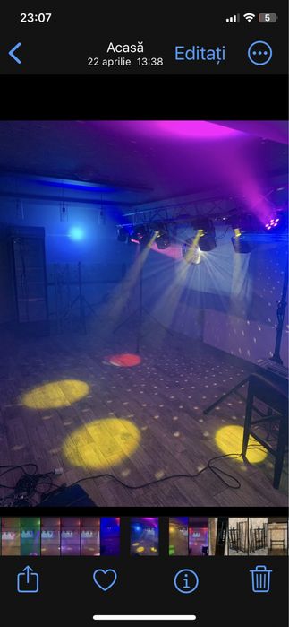 Schela lumini laser beam moving glob disco club bar led par dmx scaner ...