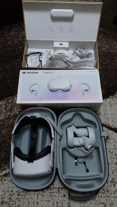 Oculus quest 2 64GB+Pro strap+carry case+оригинална кутия+link cable гр ...