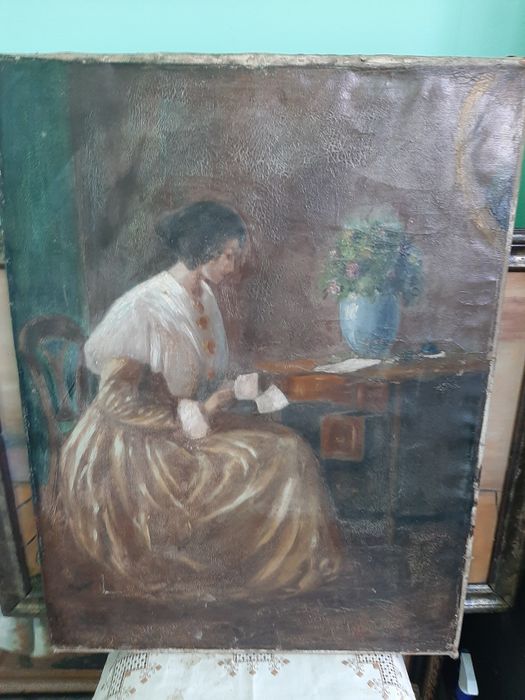 Tablou vechi pictura pe pinza. Izvoarele • OLX.ro