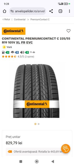 2 anvelope vara Continental premiumcontact c 235/55/R19 dot 2024 ...