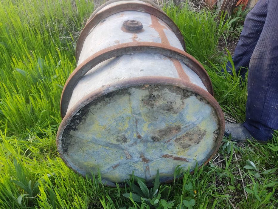 Butoi tabla groasa zincata 200 litri cu cercuri intarituri fier Resita ...