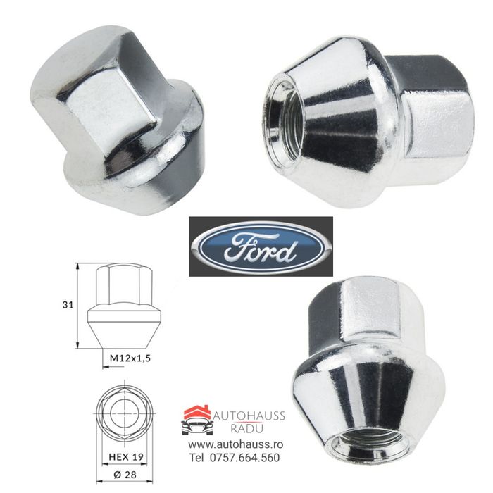 Piulite prezoane pline Ford Focus Fiesta Mondeo C-Max sau Volvo jante ...