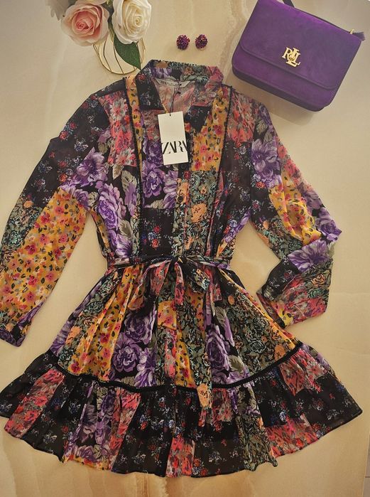 Многоцветна рокля "ZARA" гр. Варна м-т Пчелина • OLX.bg