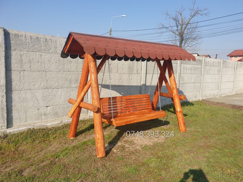 Masa cu băncuțe leagan balansoar rustic din lemn Suceava • OLX.ro