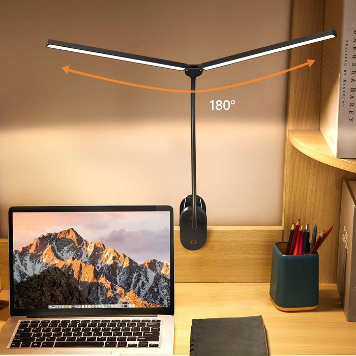 Lampa birou LED fixare clema birou, 900LM 2capete, REDUS de la 300RON ...